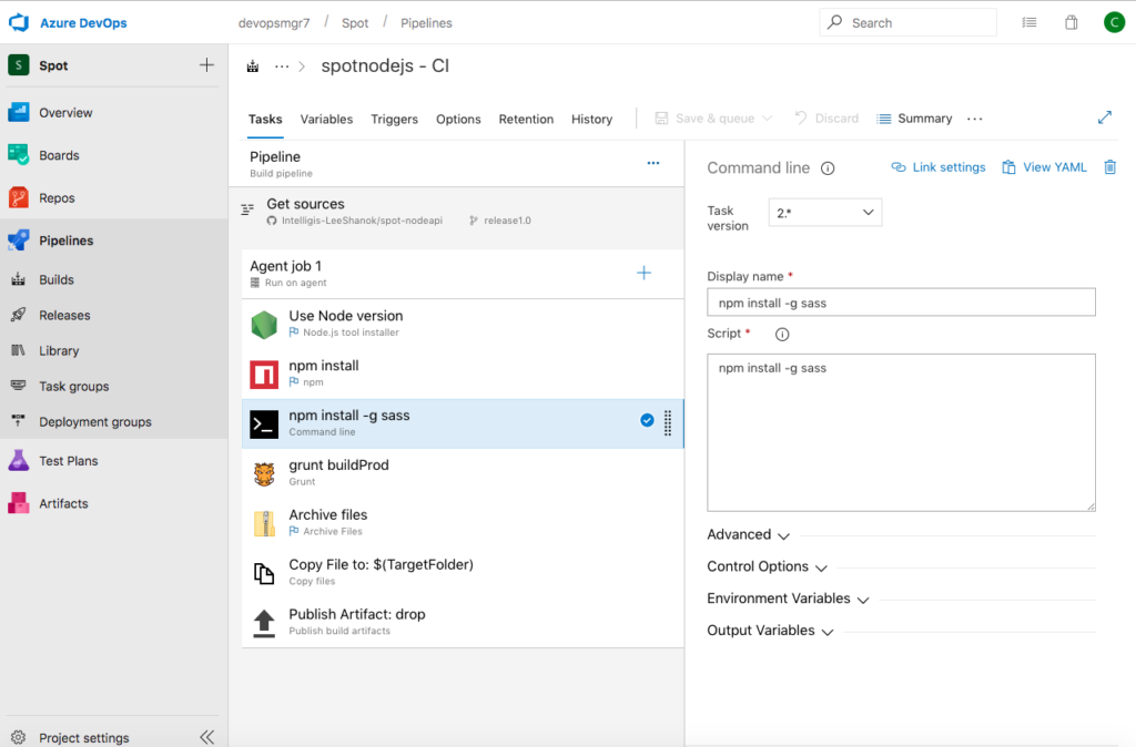 Azure Devops Add Sass In Build Pipeline Logistic Infotech